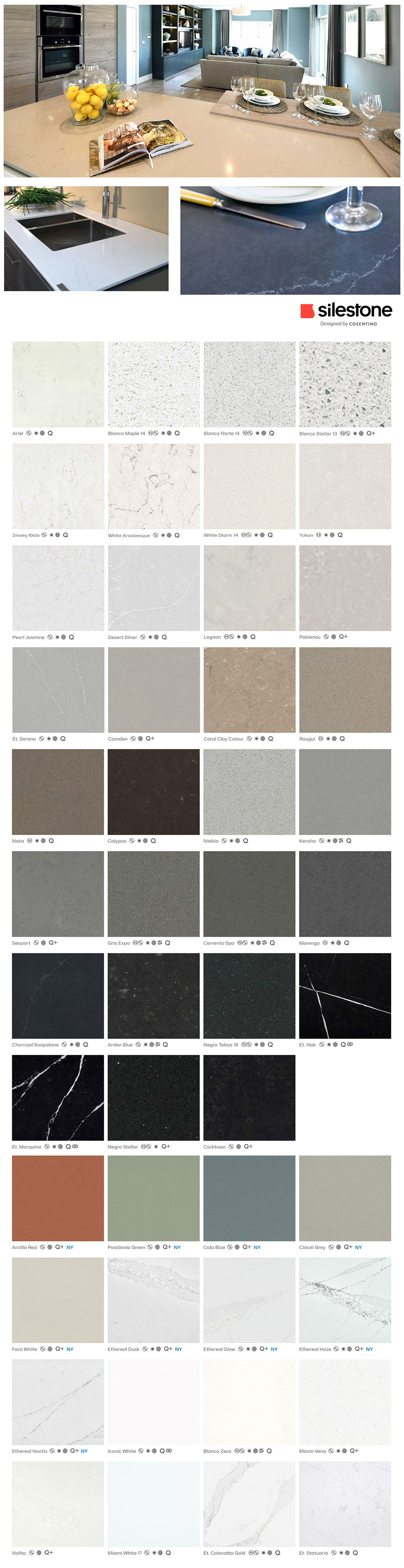 SILESTONE komposit bordplader, hylder og vindueskarme - Sten og Granit Butikken